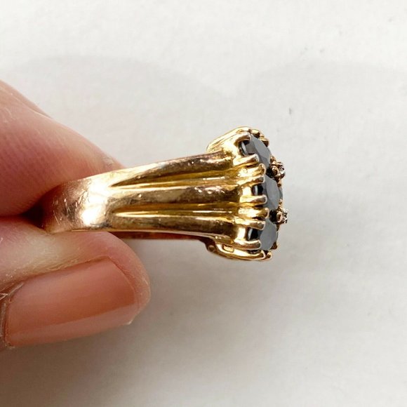 Paj | Jewelry | Paj Sapphire Diamond Ring 925 Gold Overlay Lab Created ...